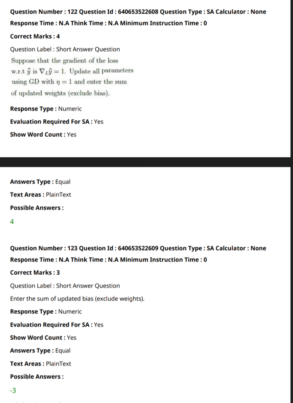 Solved Question Number : 119 Question Id : 640653522605 | Chegg.com