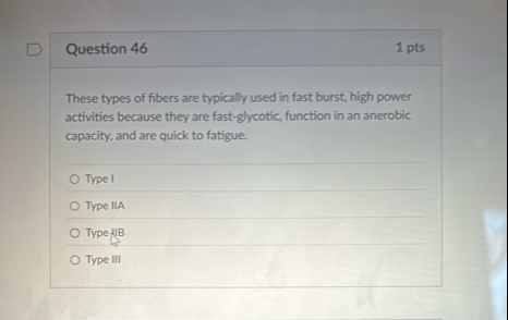 Solved Question 461 ﻿ptsThese types of fibers are typically | Chegg.com