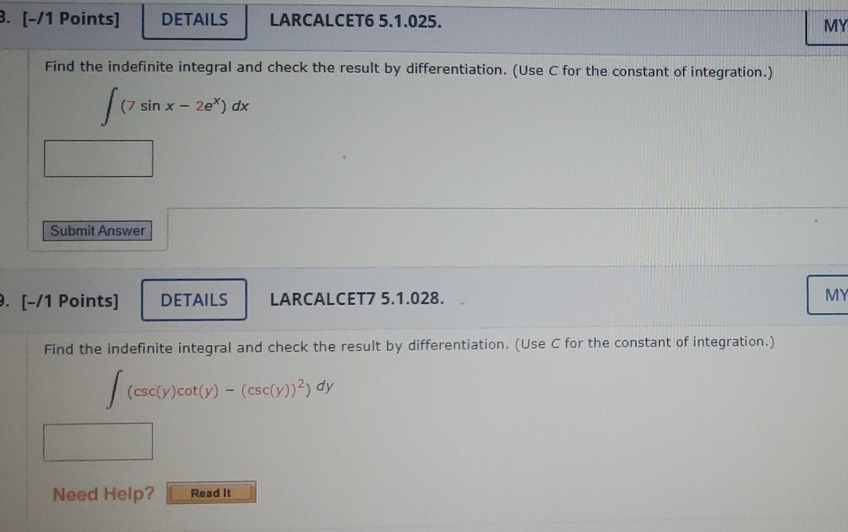 Solved 3. (-/1 Points] DETAILS LARCALCET6 5.1.025. MY Find | Chegg.com