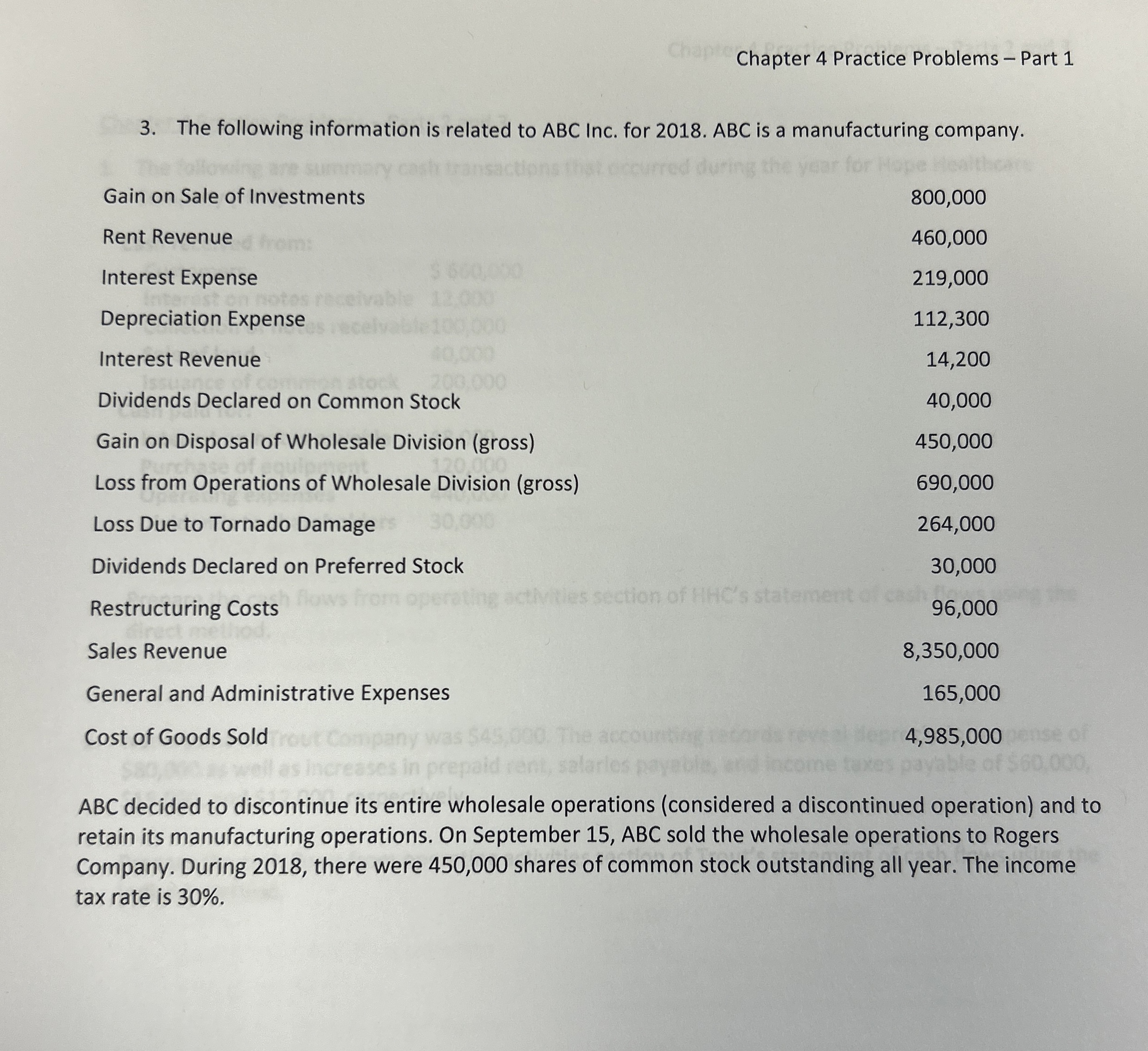 Solved Chapter 4 ﻿Practice Problems - ﻿Part 13. ﻿The | Chegg.com