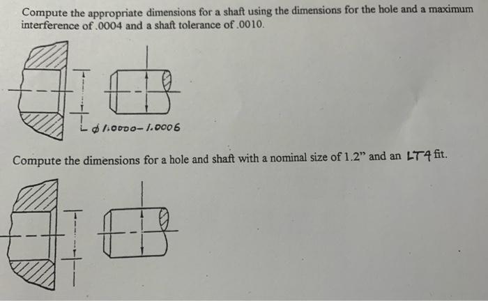 Solved Compute the appropriate dimensions for a shaft using | Chegg.com