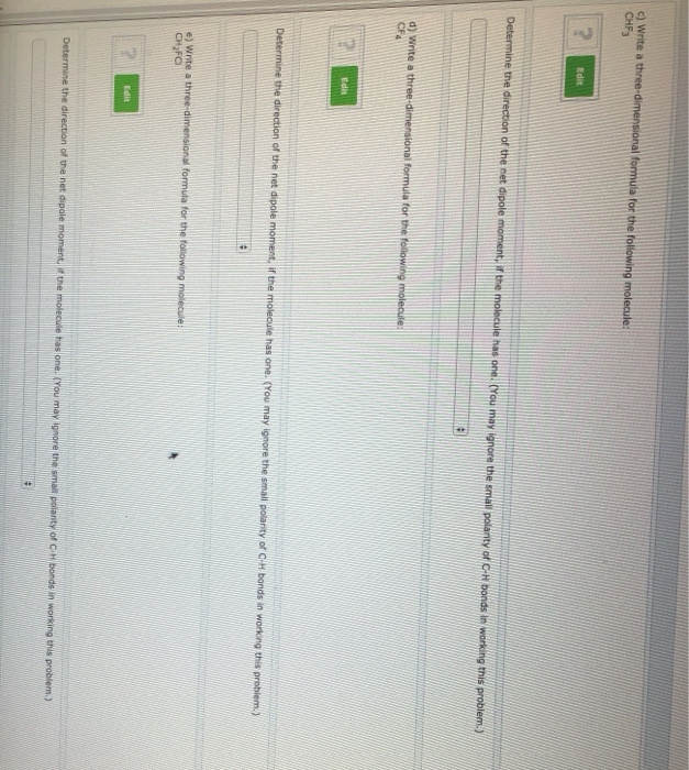 Solved a) Write a three-dimensional formula for the | Chegg.com