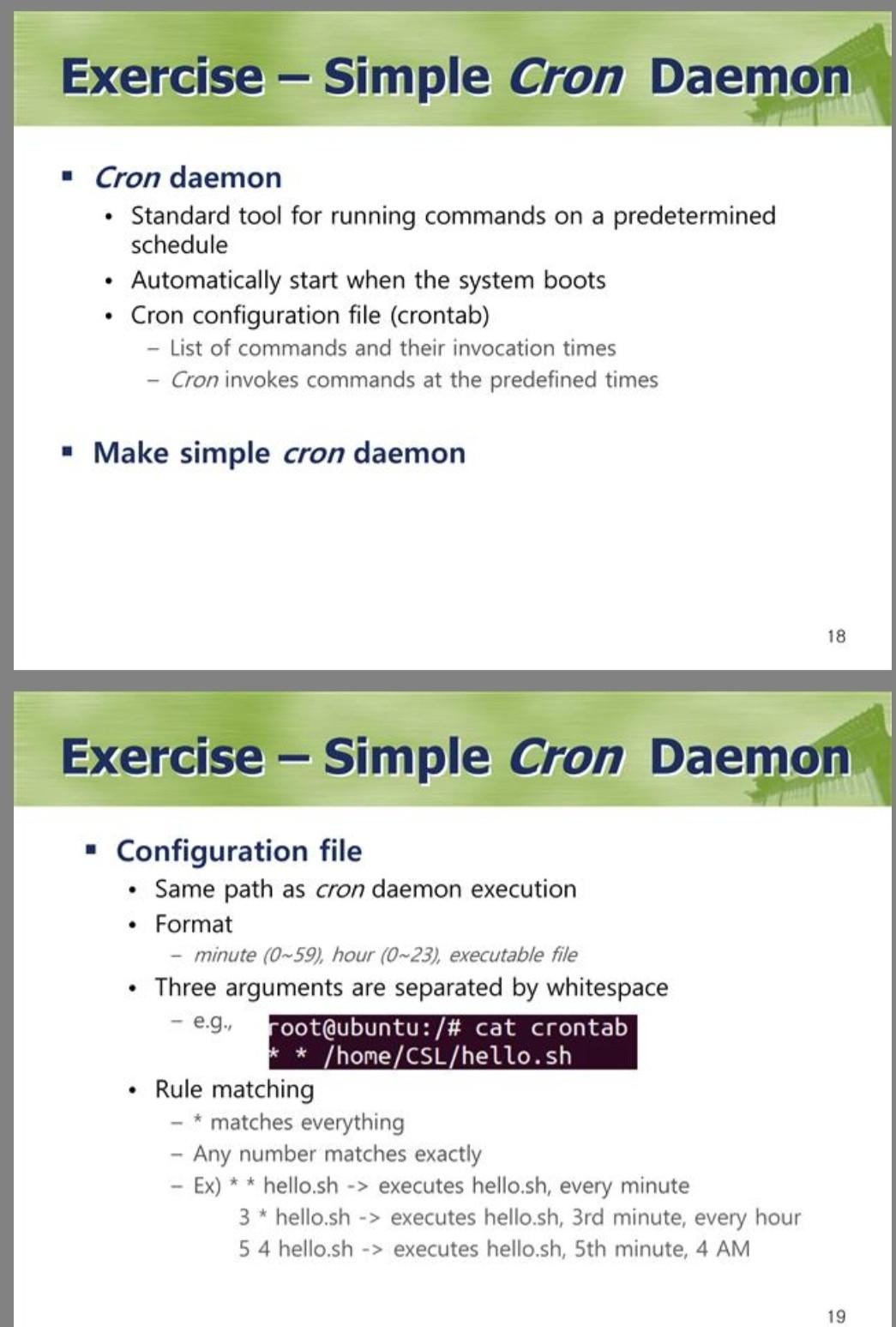 Exercise Simple Cron Daemon · Cron Daemon