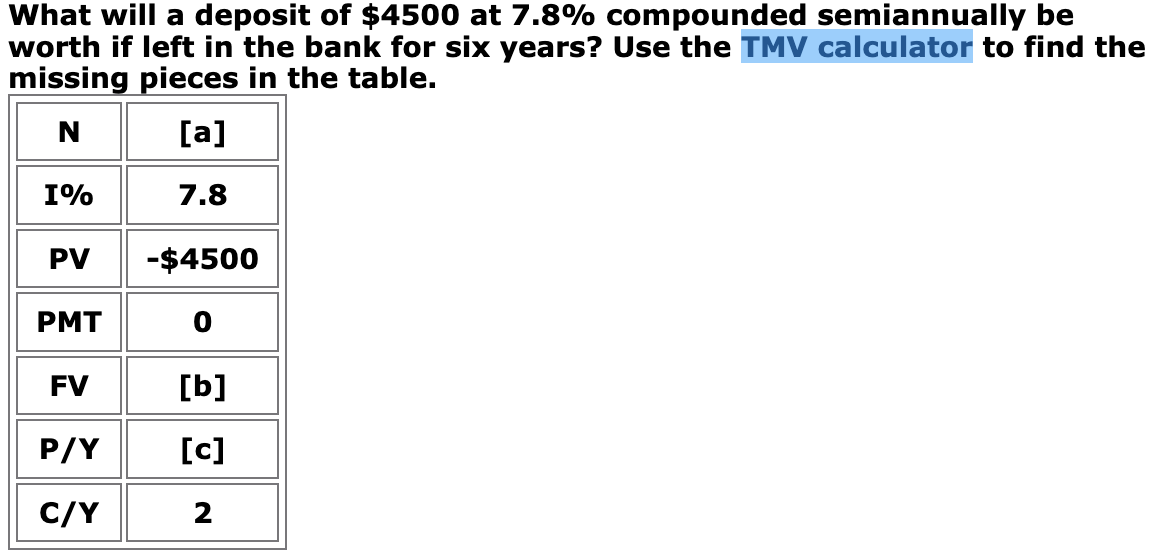 Solved What will a deposit of $4500 ﻿at 7.8% ﻿compounded | Chegg.com