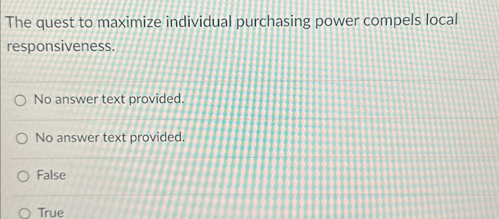 Solved The quest to maximize individual purchasing power | Chegg.com
