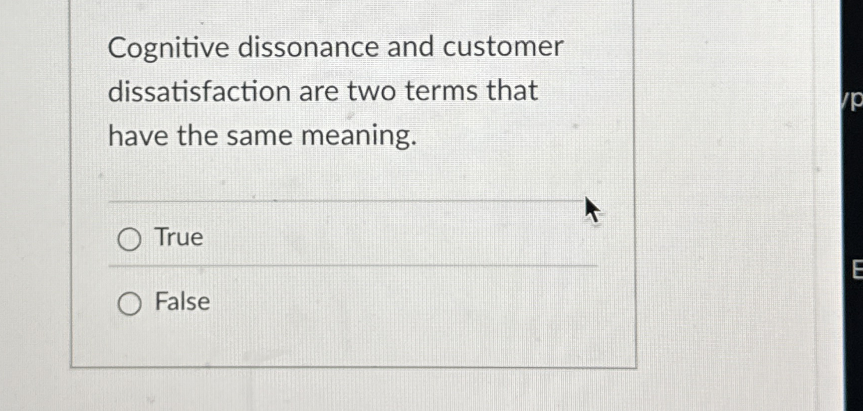 Solved Cognitive dissonance and customer dissatisfaction are | Chegg.com