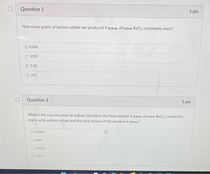 Solved How many grams of barium sulfate are produced if 253 | Chegg.com