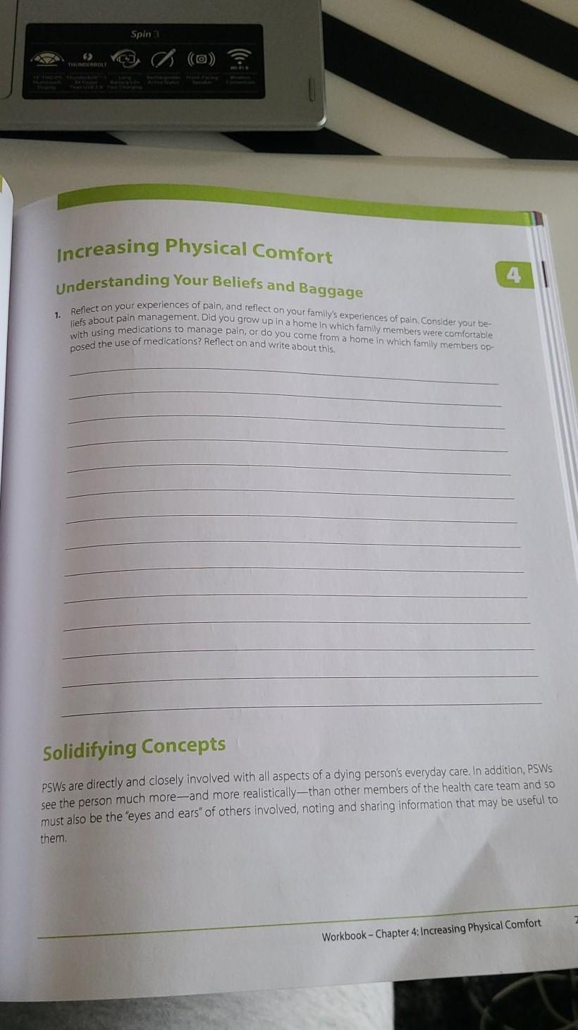 Solved Increasing Physical Comfort Understanding Your | Chegg.com