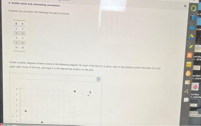 Solved 4. Scatter plots and calculating correlation 5uppose | Chegg.com