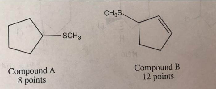 Solved CH3S. SCH3 Compound A 8 points Compound B 12 points | Chegg.com
