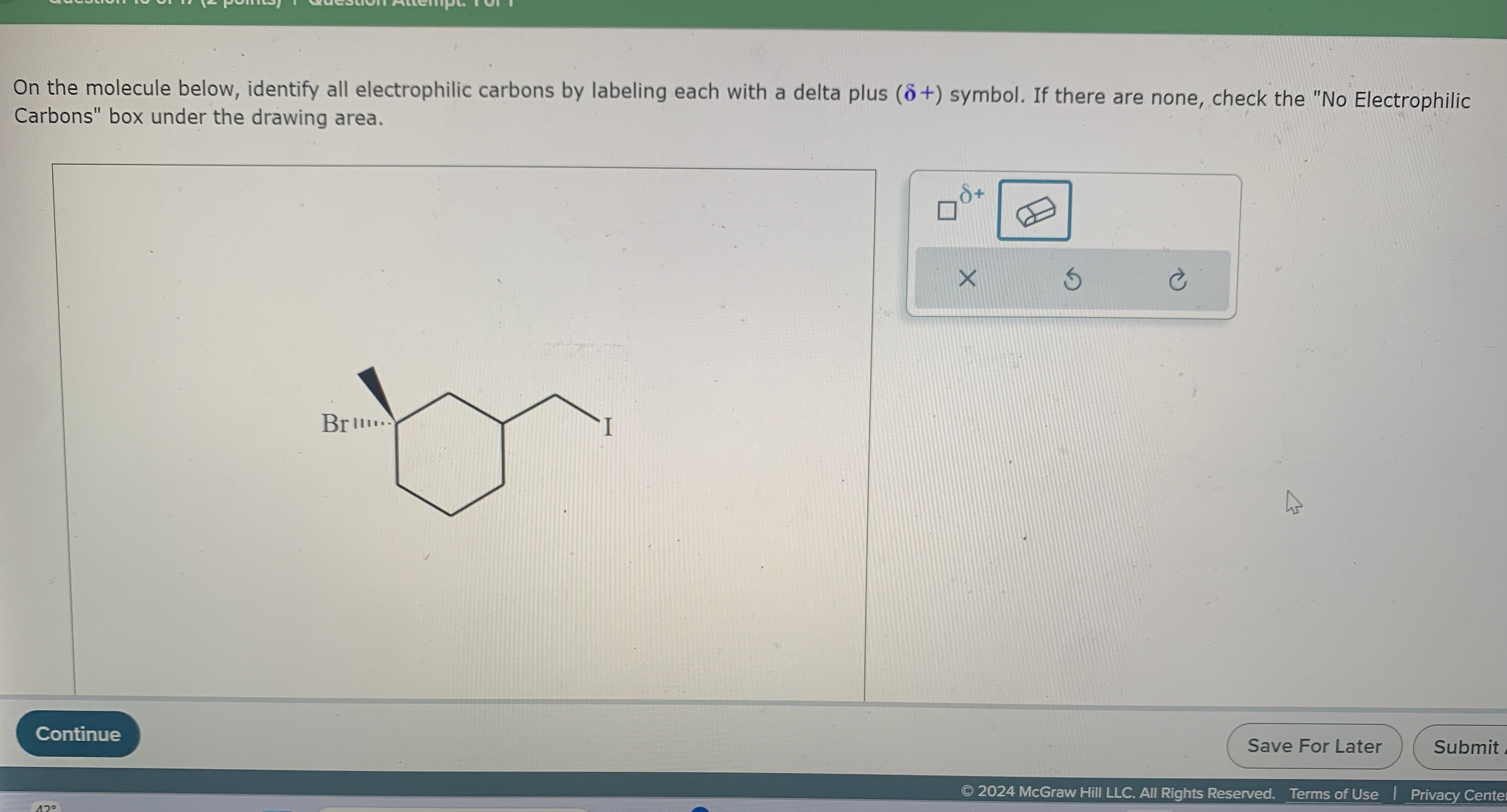 Solved On the molecule below, identify all electrophilic | Chegg.com