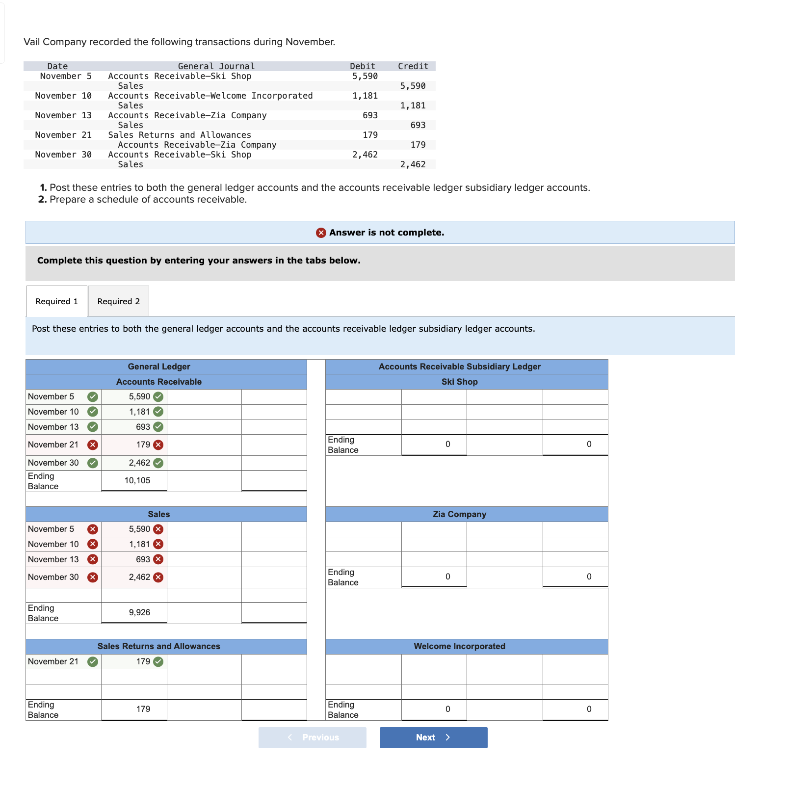 Solved Exercise 7-1 (Algo) ﻿Accounts receivable subsidiary | Chegg.com