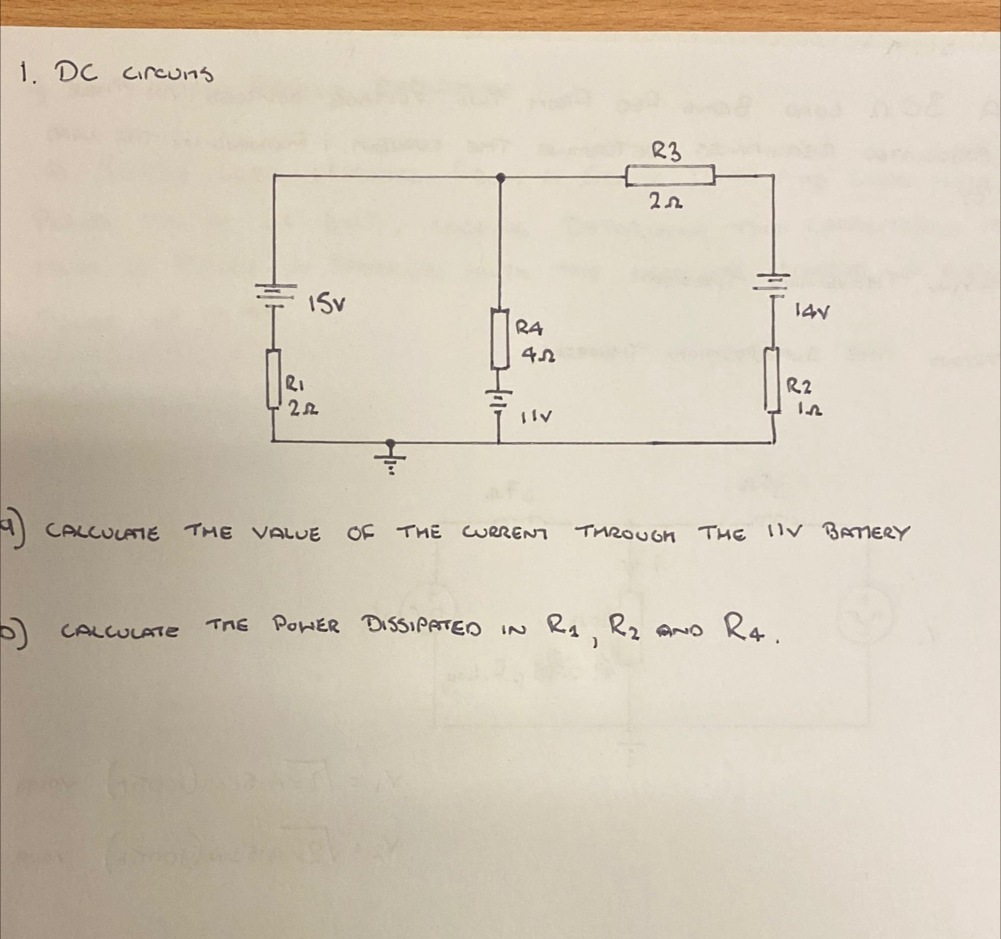 Solved DC circuitscalculate the value of the current through | Chegg.com