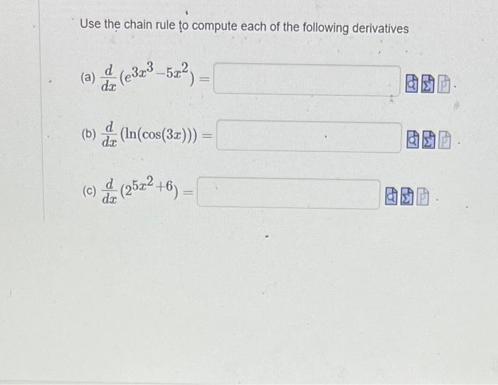 Solved Use the chain rule to compute each of the following | Chegg.com