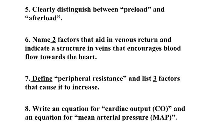Solved 5. Clearly distinguish between “preload" and | Chegg.com