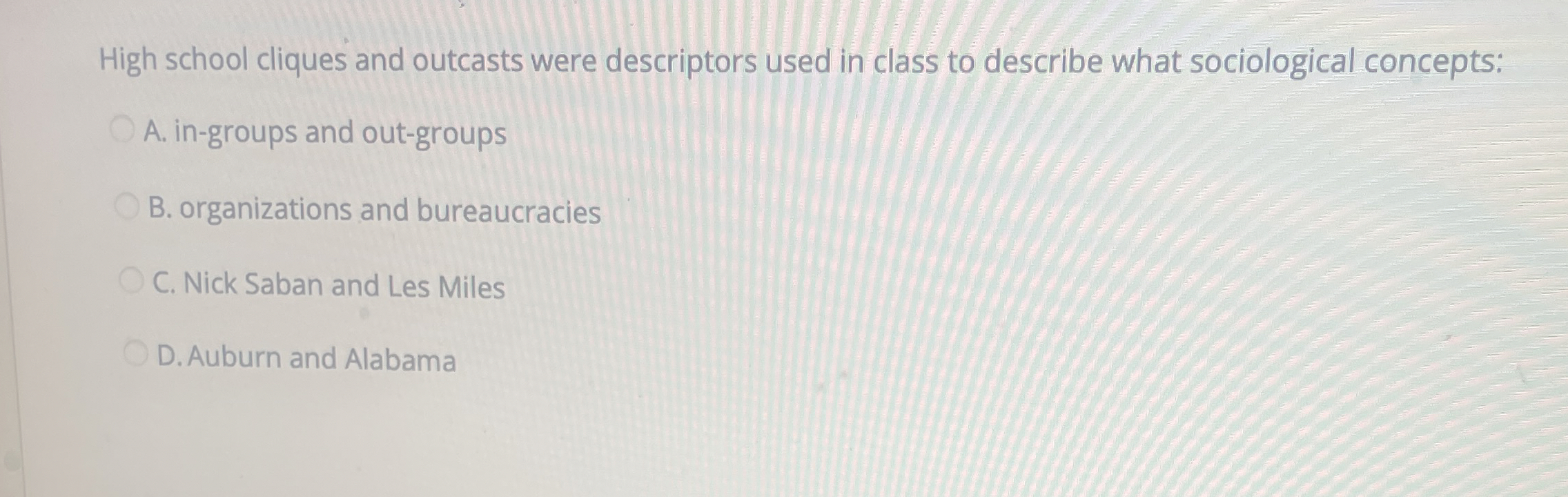 Solved High school cliques and outcasts were descriptors | Chegg.com