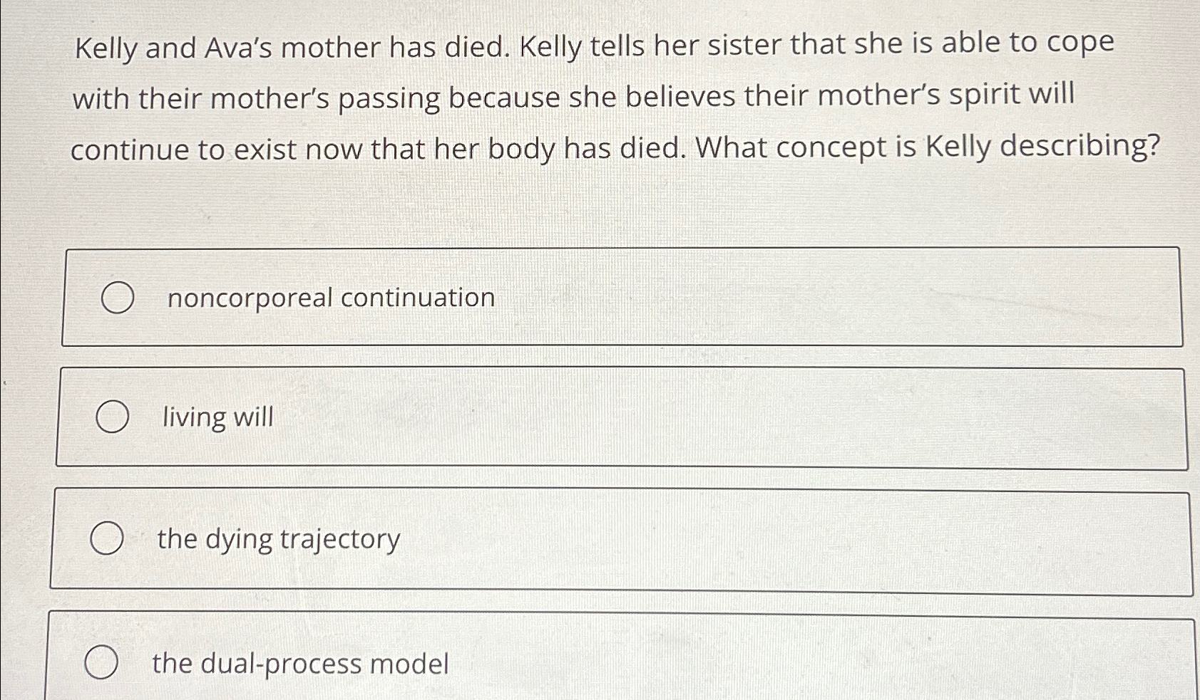 Solved Kelly and Ava's mother has died. Kelly tells her | Chegg.com