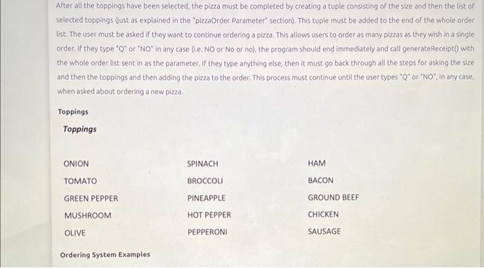 Solved In the pizzaReceipt.py file, create a function called | Chegg.com