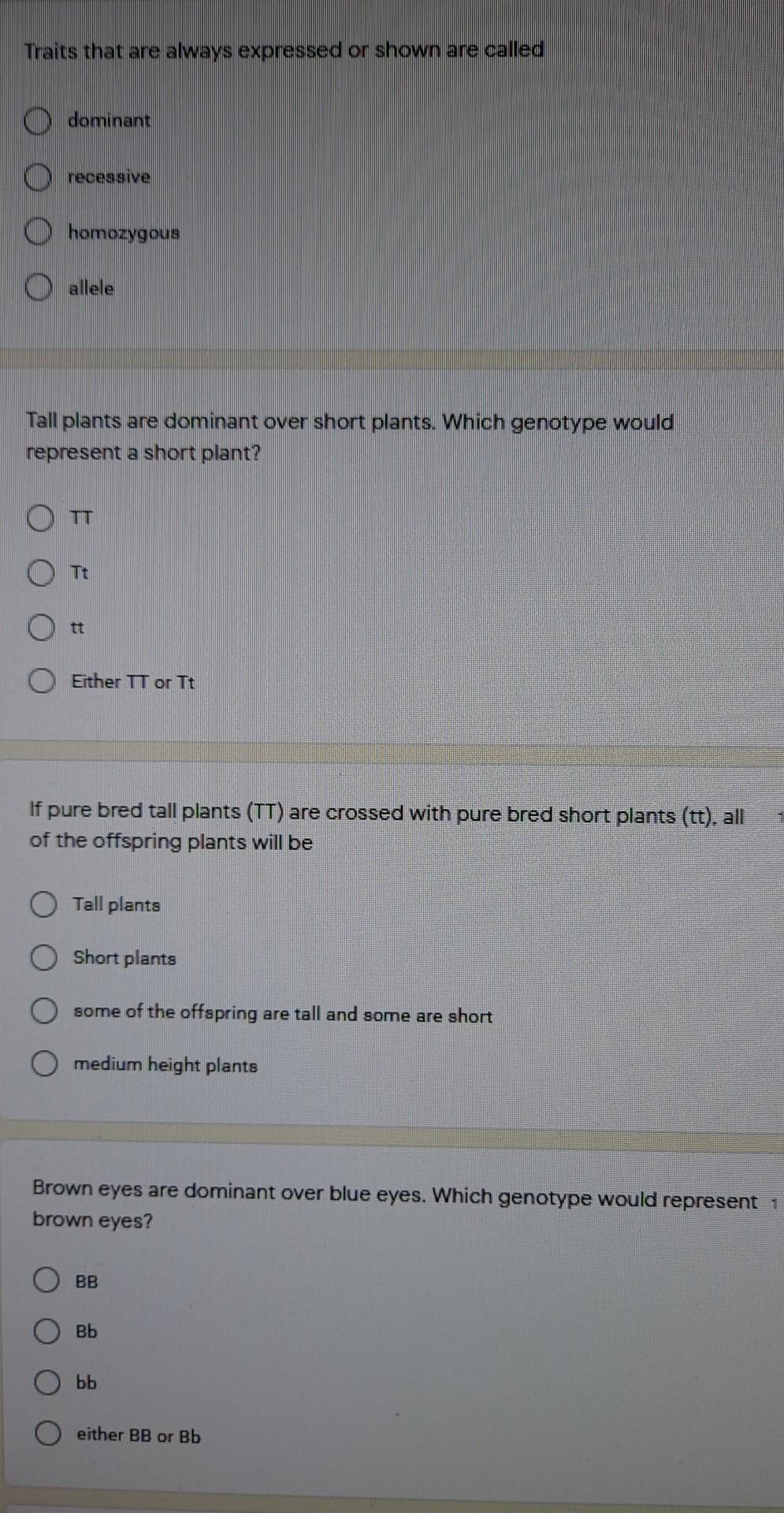 Solved Traits that are always expressed or shown are called | Chegg.com