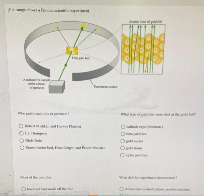 Solved The image shows a famous scientific experiment. | Chegg.com