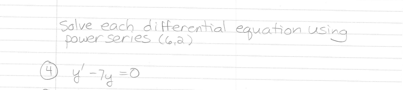 Solved Solve each differential equation using power series | Chegg.com