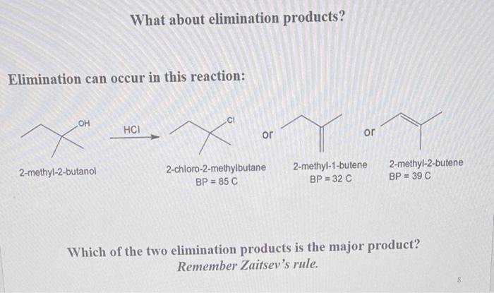 Solved What About Elimination Products Elimination Can