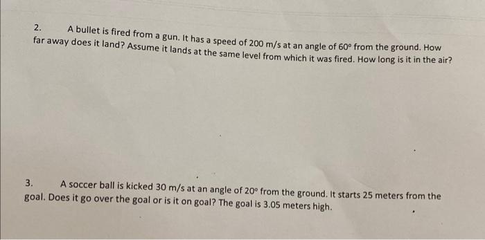 Solved 2. A bullet is fired from a gun. It has a speed of | Chegg.com