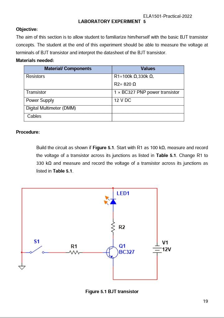 Solved LABORATORY EXPERIMENT 5 Objective: The aim of this | Chegg.com