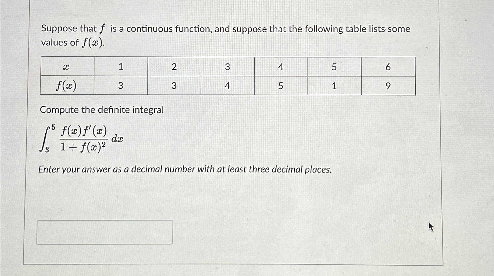Solved Suppose that f ﻿is a continuous function, and suppose | Chegg.com