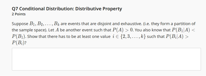 Solved Q7 ﻿Conditional Distribution: Distributive Property2 | Chegg.com