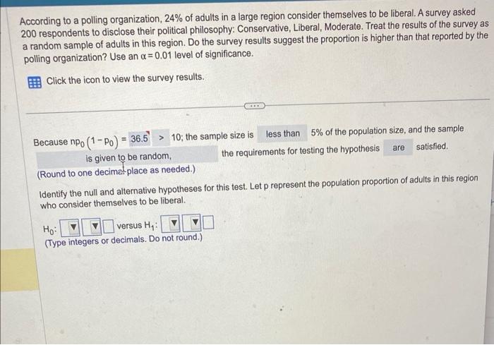 Solved According to a polling organization, 24% of adults in | Chegg.com