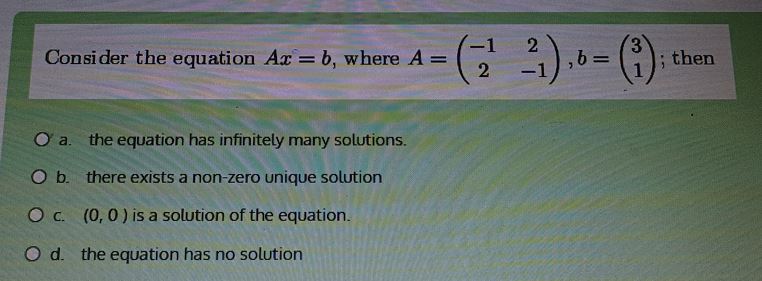 Solved Consider the equation Ax=b, ﻿where | Chegg.com