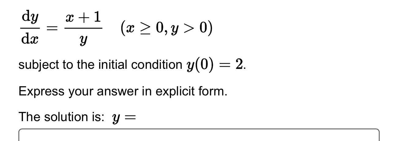 Solved )≥0,y>(0subject to the initial condition | Chegg.com