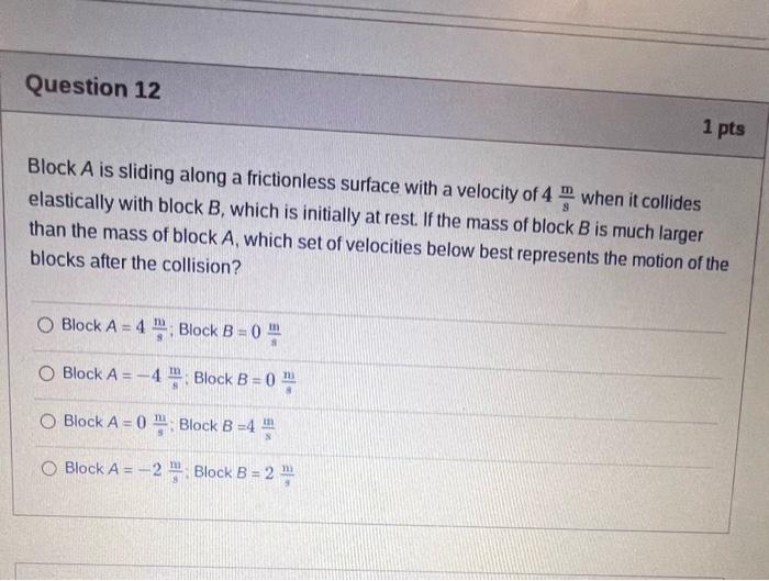 Solved Block A is sliding along a frictionless surface with | Chegg.com