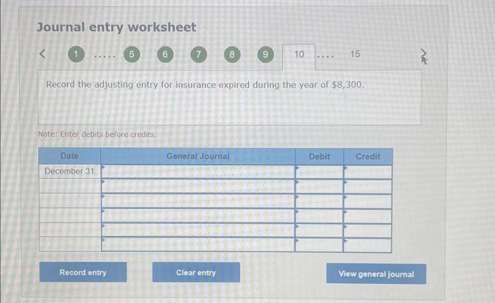Solved Journal entry worksheet Record the adjusting entry | Chegg.com