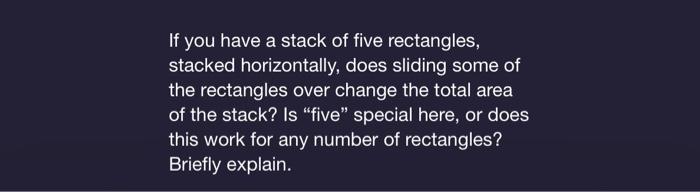 Solved If you have a stack of five rectangles, stacked | Chegg.com