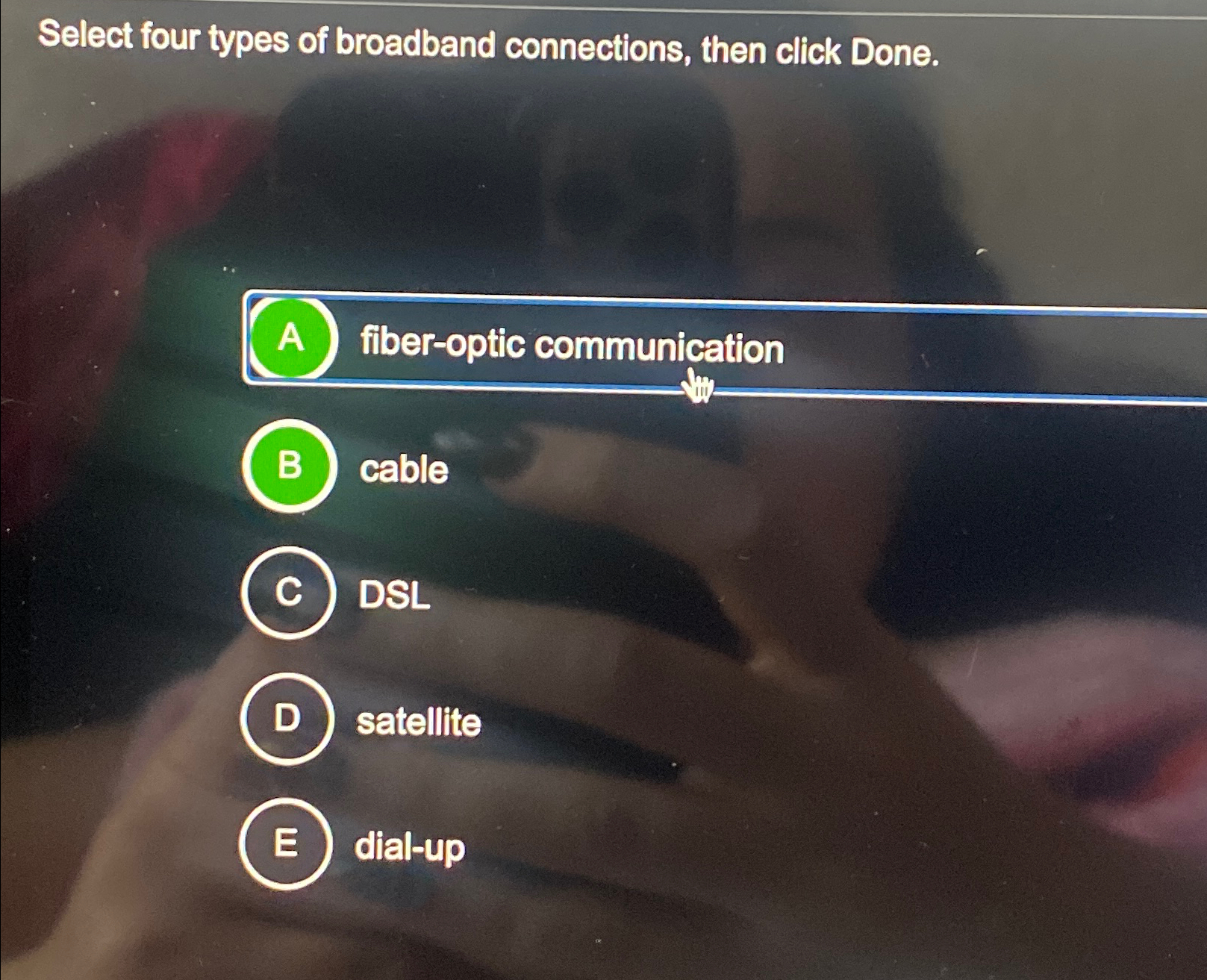 Solved Select four types of broadband connections, then | Chegg.com