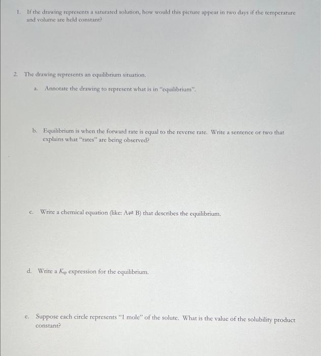 Solved Model 1 The drawing represents a saturated solution | Chegg.com