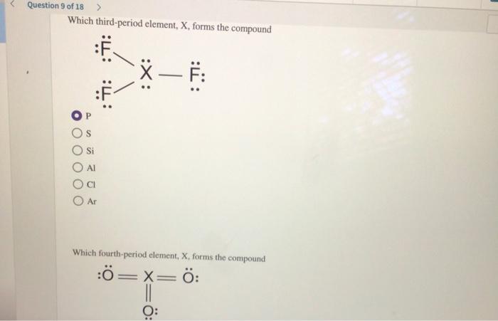 Solved Which third-period element, X, | Chegg.com