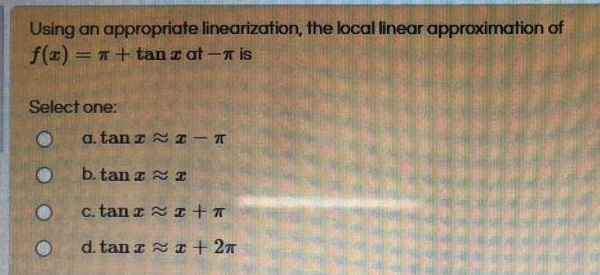 Solved Using an appropriate linearization, the local linear | Chegg.com