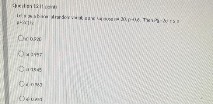 Solved Question 11 1 Point Consider The Following