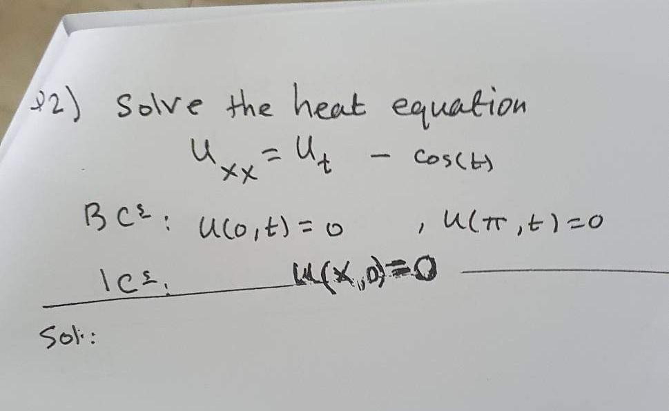Solved 22) Solve the heat equation | Chegg.com