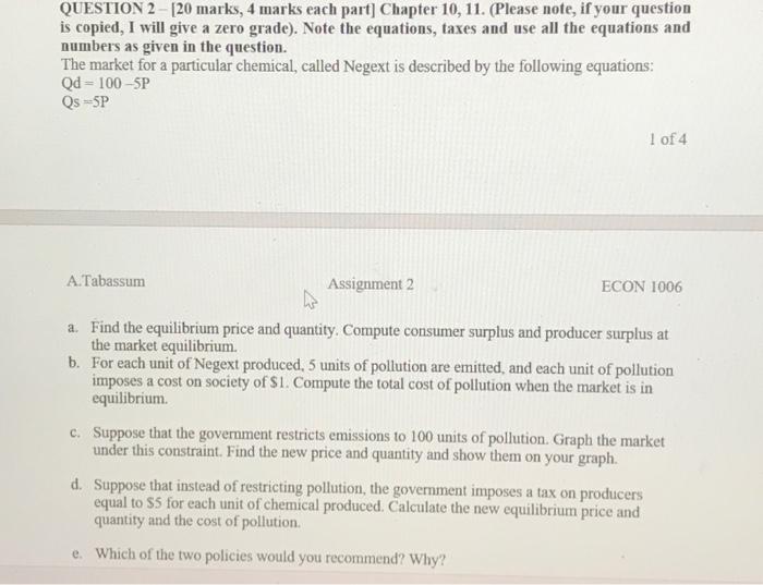Solved QUESTION 2-[20 marks, 4 marks each part] Chapter 10, | Chegg.com