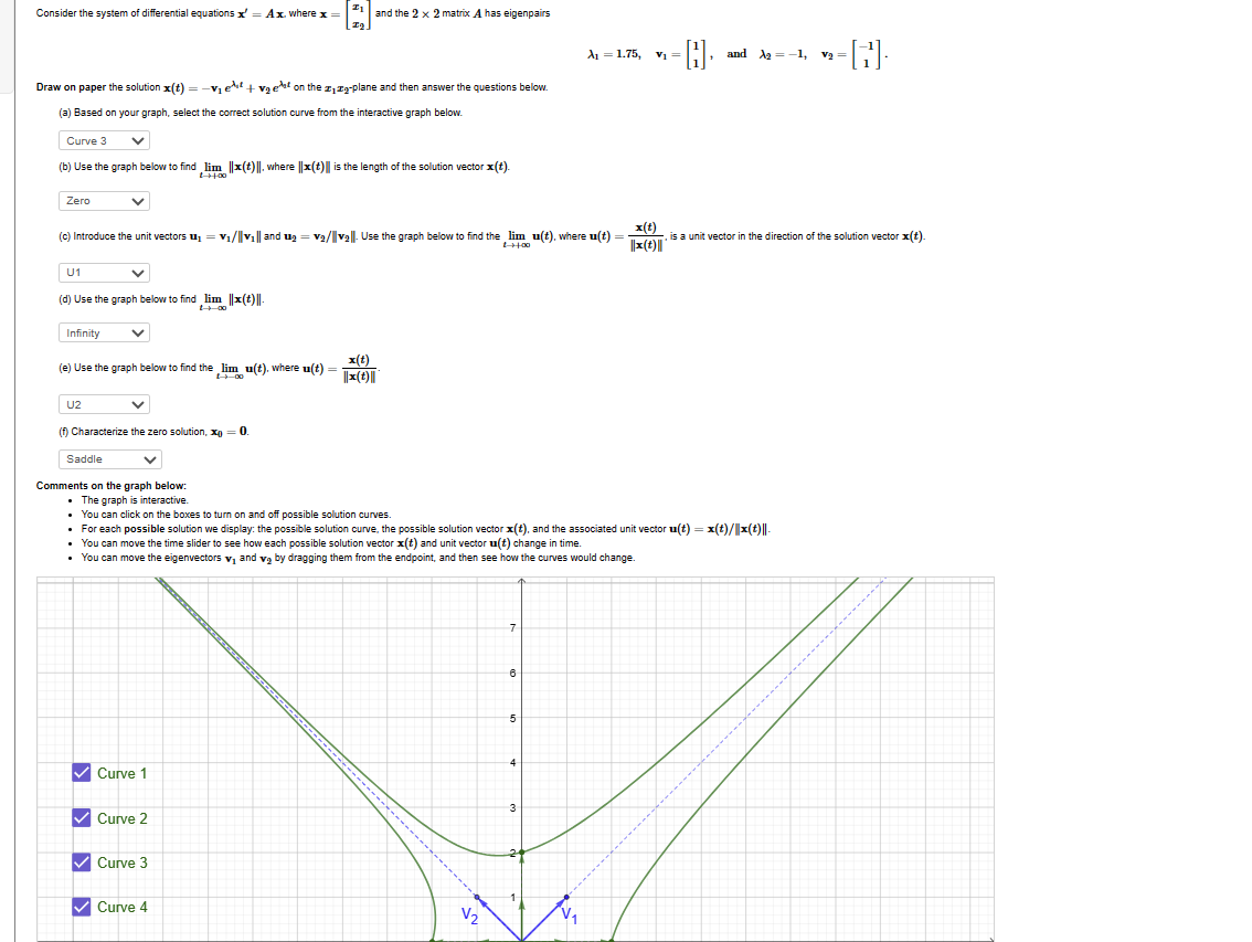 Consider the system of differential equations x'=Ax. | Chegg.com