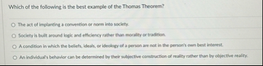 Solved Which of the following is the best example of the | Chegg.com