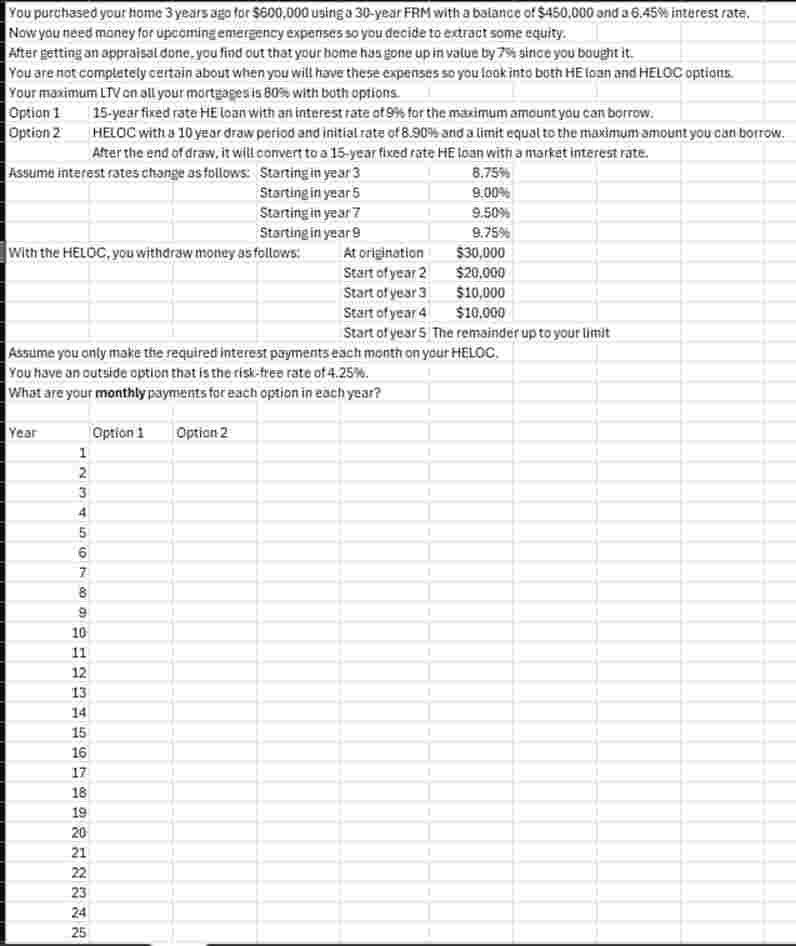 *Please show excel formulas used to get the answer | Chegg.com