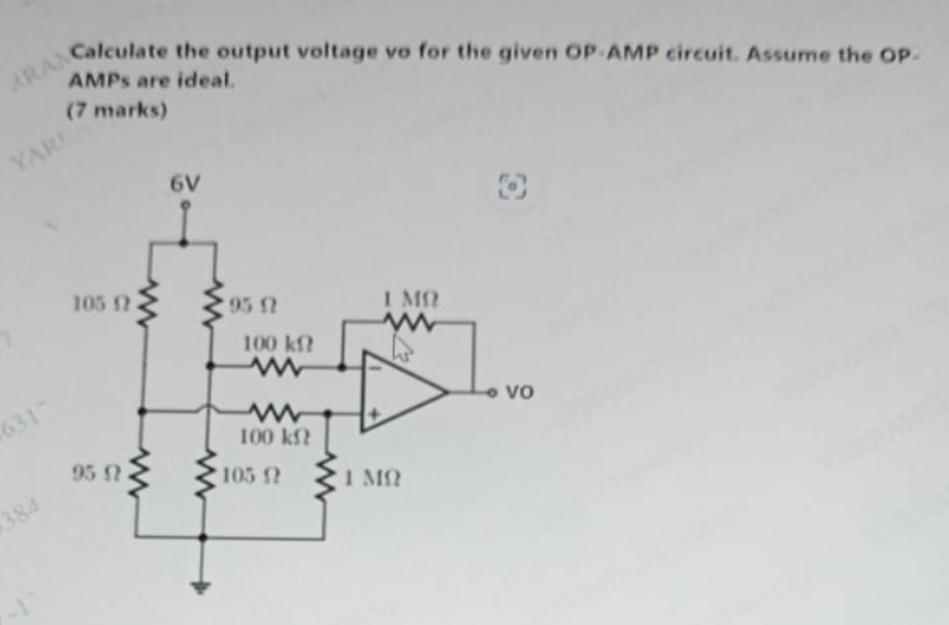 Solved Calculate the output voltage vo for the given OP.AMP | Chegg.com