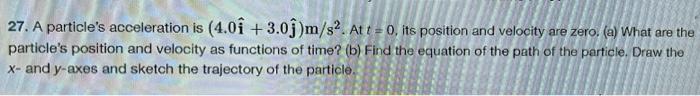 Solved 18. The position of a particle changes from | Chegg.com
