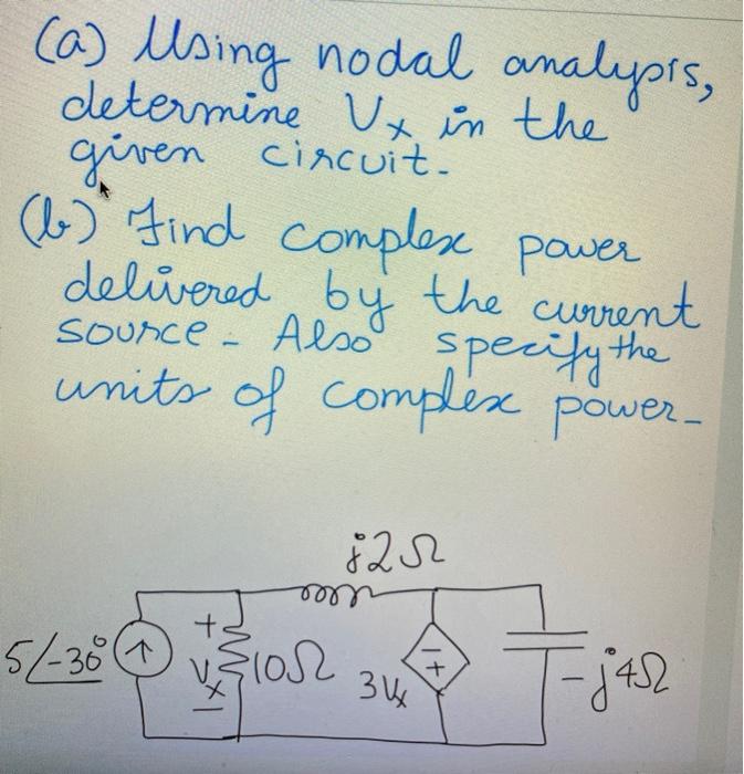 Solved given circuit . (a) Using nodal analysis, determine | Chegg.com
