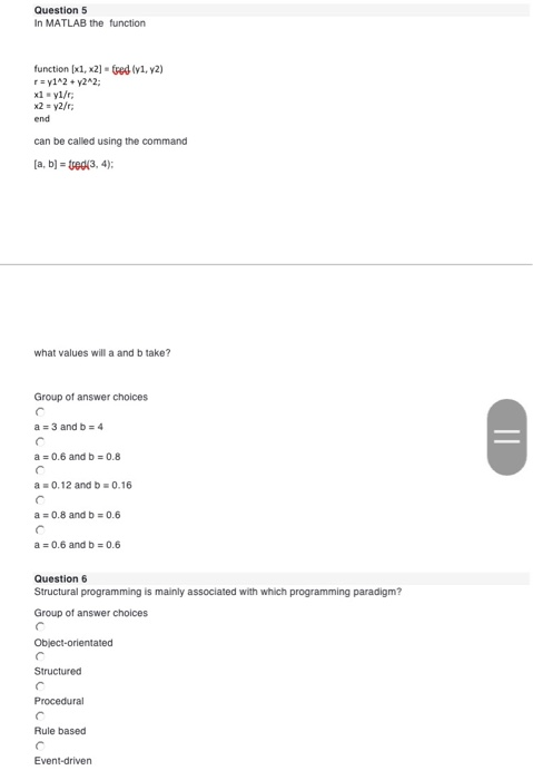 Solved Question 5 In Matlab The Function Function X1 X2 8089